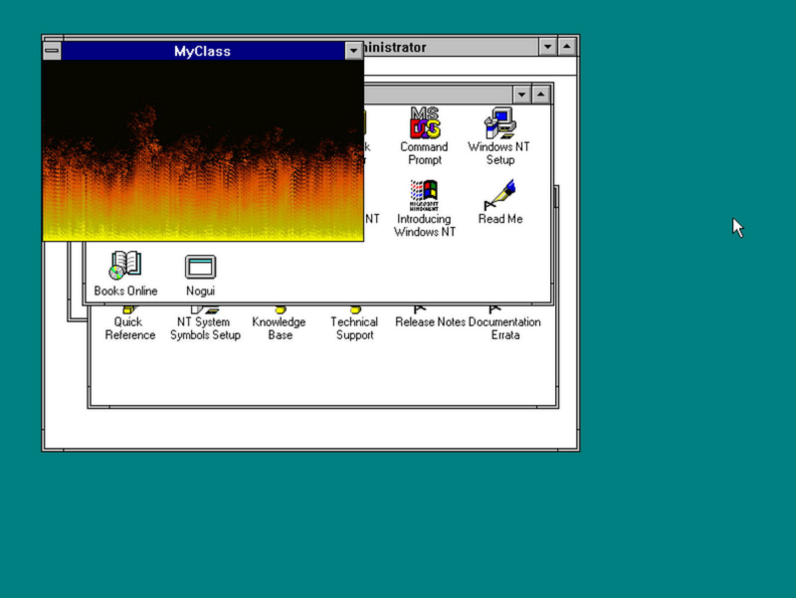 DOOM fire effect in C# running on Windows NT 3.51